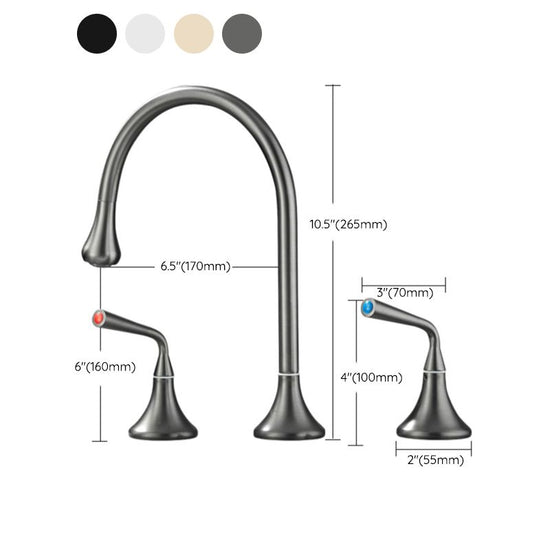 Modern Bathroom Faucet Two Handle Temperature Control Bathtub Faucet ...