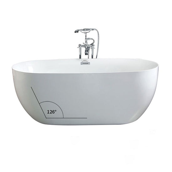 Bathroom Acrylic Oval Bathtub Soaking Tubs without Base in White ...