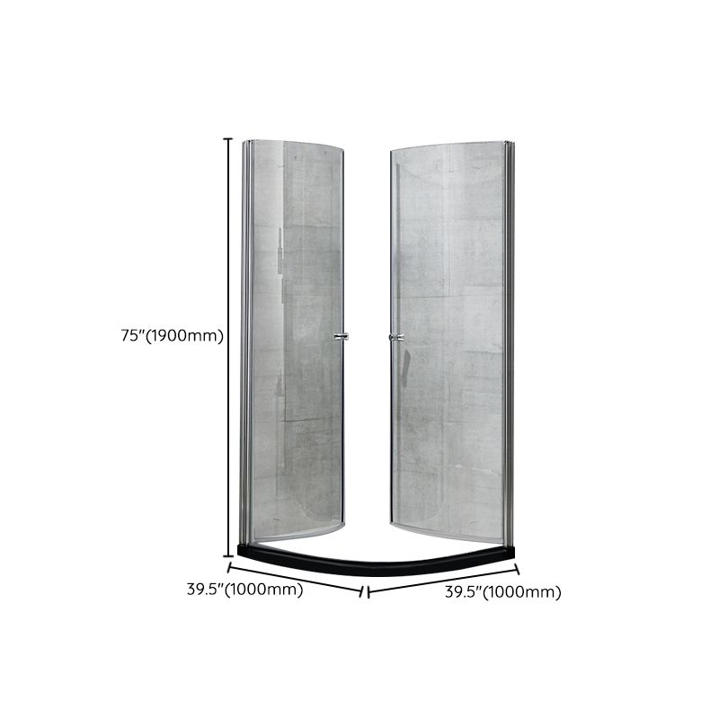 Corner Tempered Glass Shower Enclosure Semi-Frameless Neo-Round Shower ...