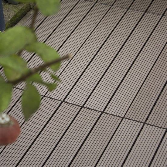 Polypropylene Deck Tile Kit 4-Slat Interlocking Patio Tiles Outdoor ...