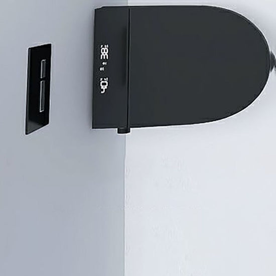 Black Smart Toilet Antimicrobial Foot Sensor Elongated Wall Hung Toilet ...