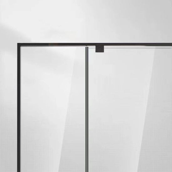 Full Narrow Frame Pivot Shower Door Tempered Glass Shower Door - Clearhalo