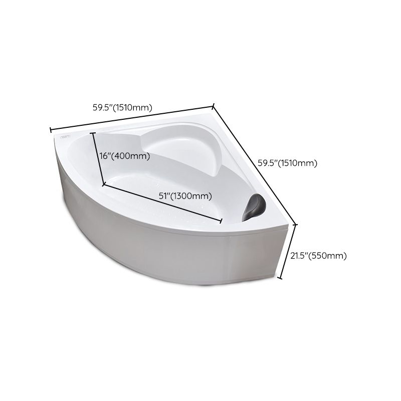 Modern Corner Soaking Bathtub Antique Finish Back to Wall Bath Tub - Clearhalo