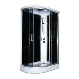 Corner Tempered Glass Shower Stall Home Round Double Sliding Shower ...