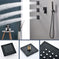 Modern Shower Faucet Brass Square Adjustable Shower Head Wall Mounted ...