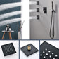 Modern Shower Faucet Brass Square Adjustable Shower Head Wall Mounted ...