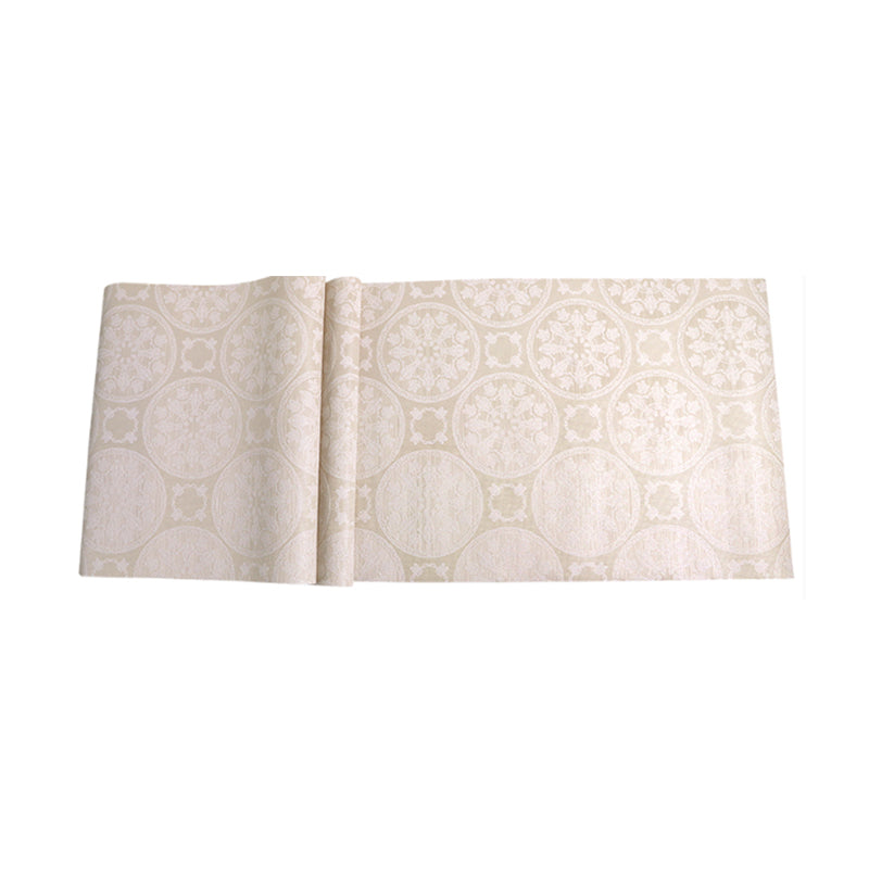Embossed Moisture Resistant Wallpaper Vintage Circles Pattern Wall Art ...