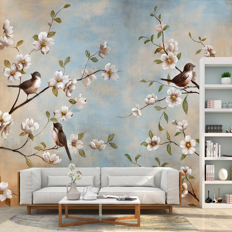 Whole Birds Murals for Wall Contemporary Large Branch with Flowers Wall ...