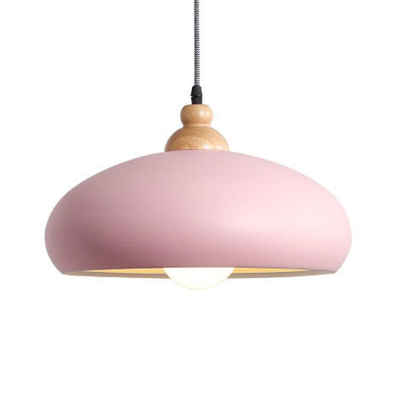 Macaron Stylish Bowl Pendant Light Fixture 1 Bulb Metal Hanging Pendant ...