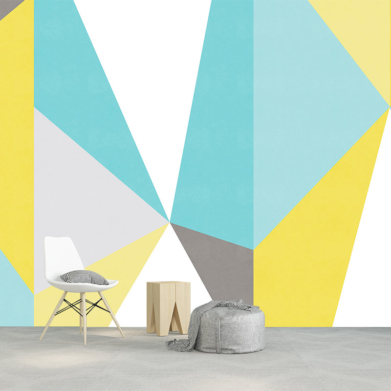 Mid Century Triangle Wall Murals Multicolored Geometric Wall Covering ...