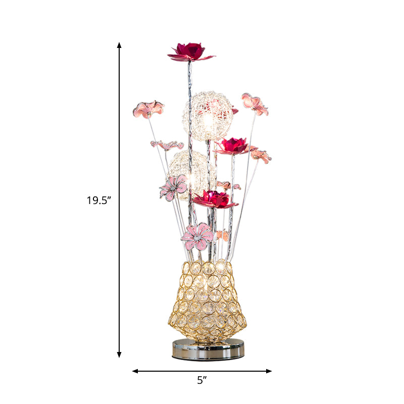 Art Decor Rose and Dandelion Night Light LED Ironic Desk Lighting with ...