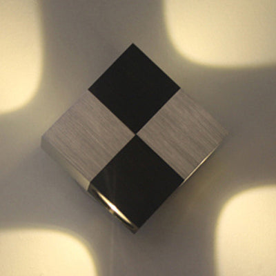 Aluminum Square Wall Mounted Light Modern Style Integrated LED Black ...