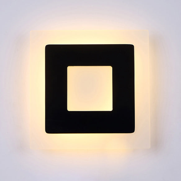 Modern Square Acrylic Sconce Light LED Living Room Wall Lighting ...
