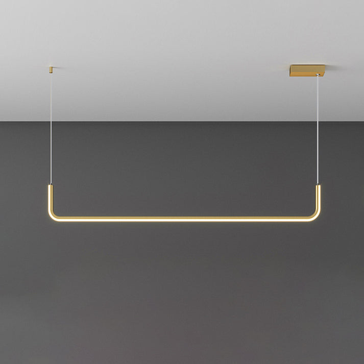 Simple LED Multi Ceiling Light with Metal Shade Black/Gold Linear ...
