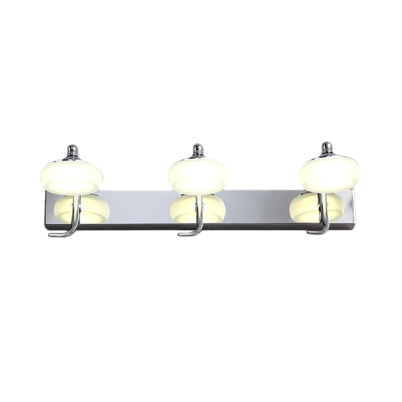 Round Shade Bathroom Vanity Light Frosted Acrylic 2/3 Heads Modernist ...