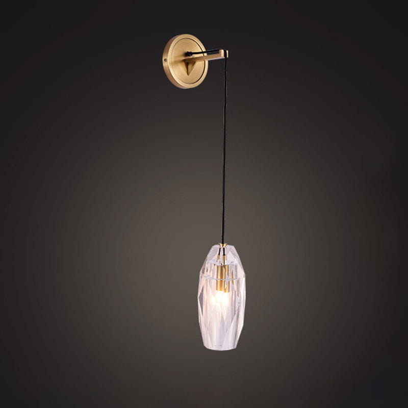Torpedo Clear Crystal Sconce Light Fixture Contemporary 1 Head ...