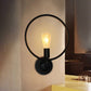 Round Backplate Metal Wall Lighting with Ring Decoration Loft 1 Light ...