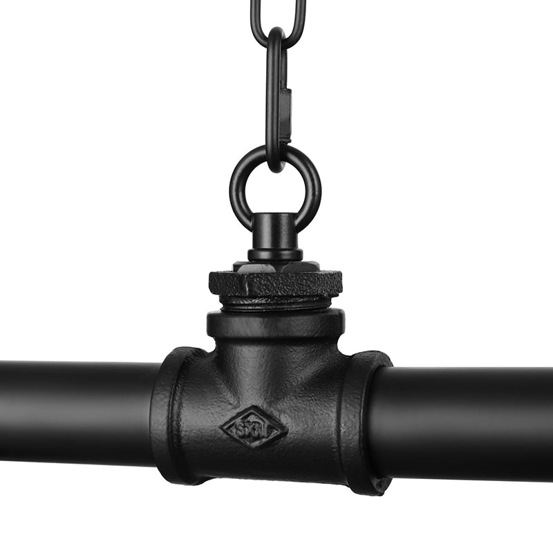 5 Lights Linear Island Pendant Light with Pipe Design Farmhouse Style ...