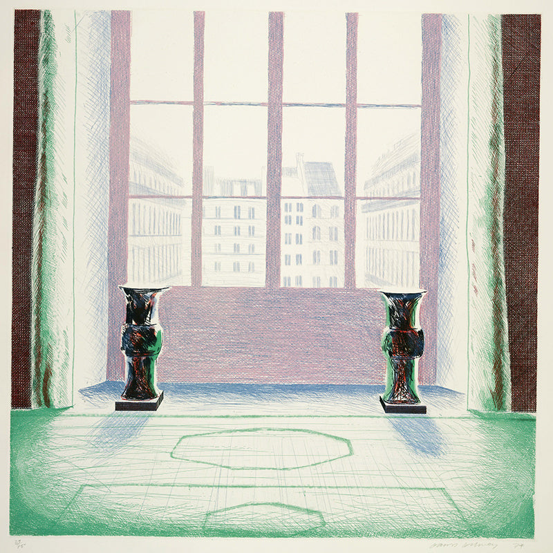 Artistic French Window Painting Murals Non-Woven Washable Green-White ...