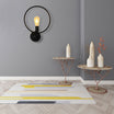 Round Backplate Metal Wall Lighting with Ring Decoration Loft 1 Light ...