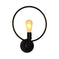 Round Backplate Metal Wall Lighting with Ring Decoration Loft 1 Light ...