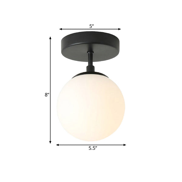 Single Bulb Corridor Ceiling Flush Simple Black Semi Flush Mount Light ...