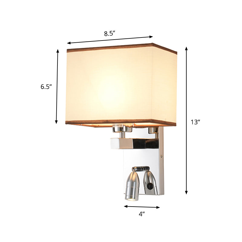 Rectangular Wall Mount Lighting Modern Fabric LED Wall Sconce Lighting ...