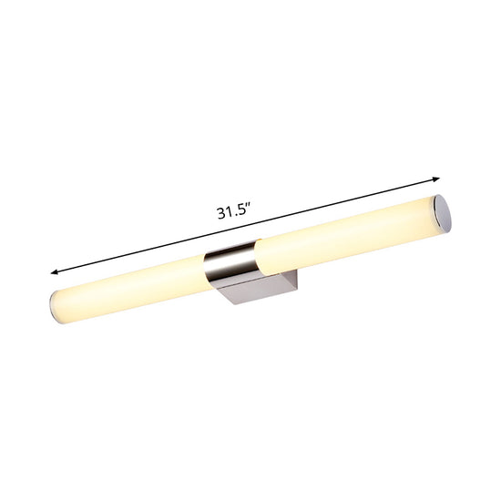 Acrylic Tube Wall Vanity Light Modern Chrome Finish LED Sconce Lamp in ...