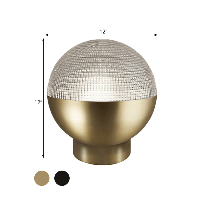 Simple Global Prismatic Glass Night Lamp 1 Head Table Lighting in Black ...