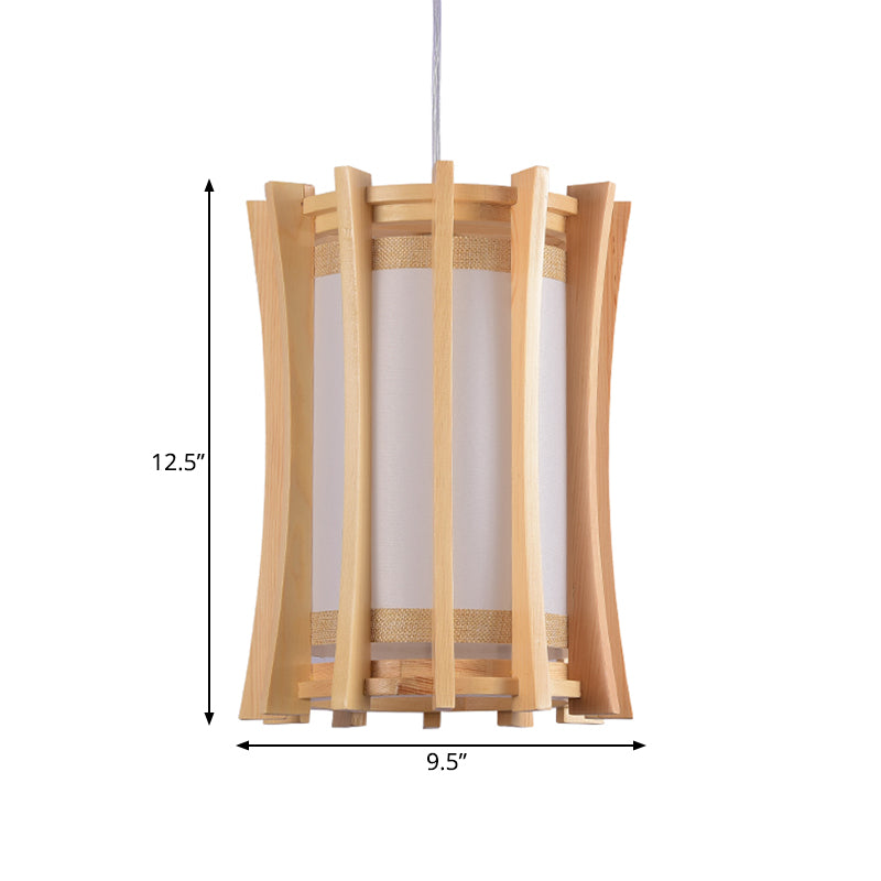 Cylindrical Pendant Light Fixture Asia PVC 1 Bulb Dinette Ceiling Lamp ...