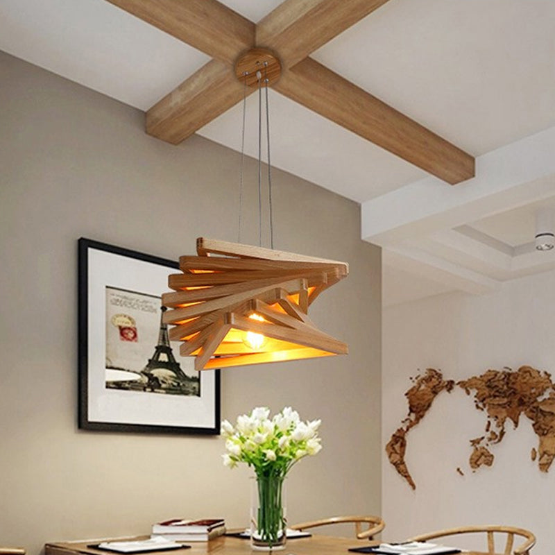 Spiral Design Triangle Pendant Light Nordic Novelty 1 Bulb Dining Room ...