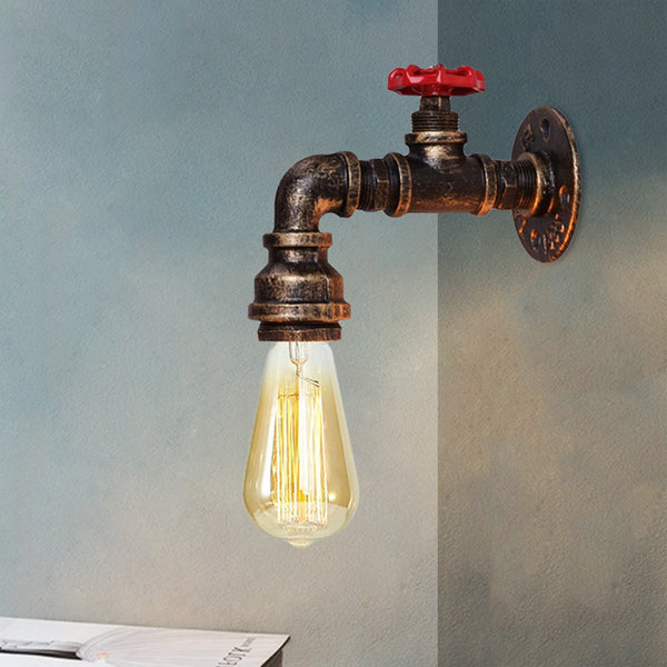 Iron Conduit Wall Lighting Fixture Farmhouse 1-Head Living Room Sconce ...
