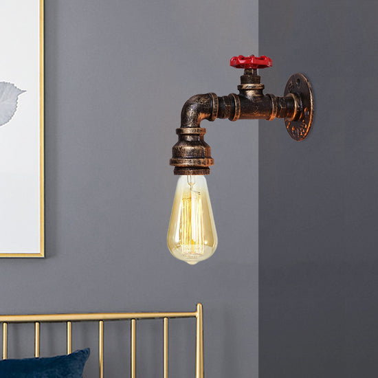 Iron Conduit Wall Lighting Fixture Farmhouse 1-Head Living Room Sconce ...