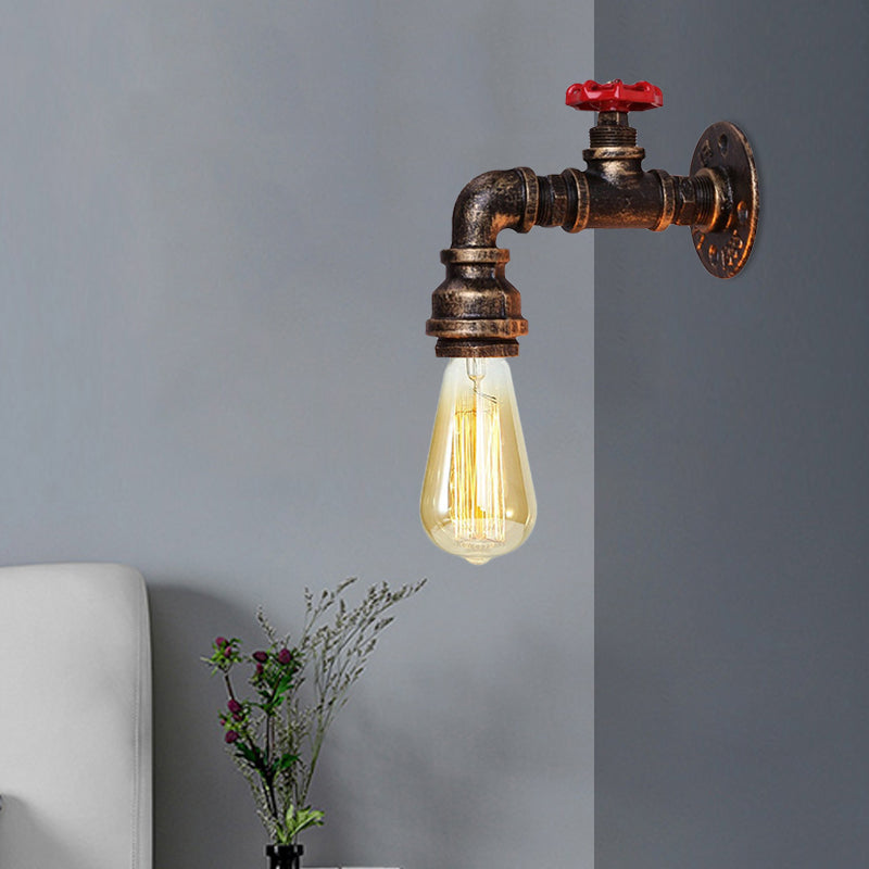 Iron Conduit Wall Lighting Fixture Farmhouse 1-Head Living Room Sconce ...