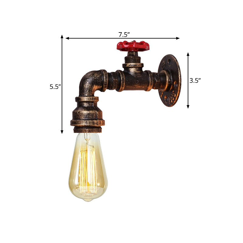 Iron Conduit Wall Lighting Fixture Farmhouse 1-Head Living Room Sconce ...