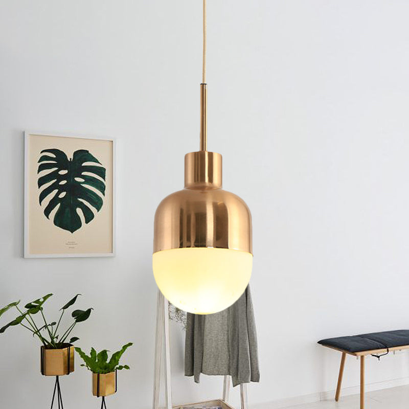 Capsule Frosted Glass Pendulum Light Simplicity 1 Light Gold Finish ...