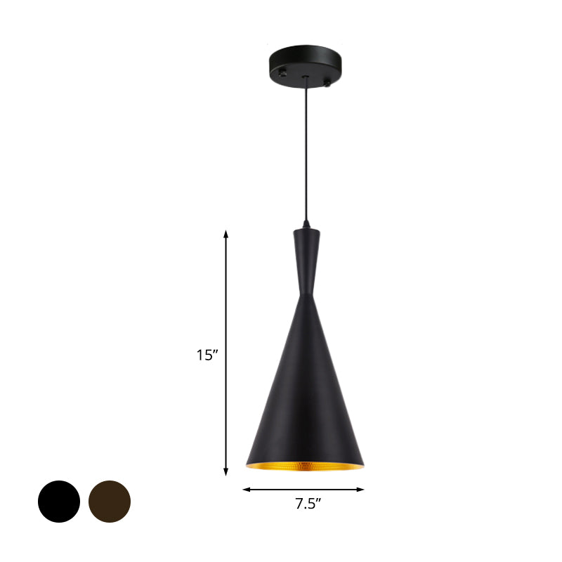 Antique Funnel Pendant Lighting HL000222 Industrial Black Funnel