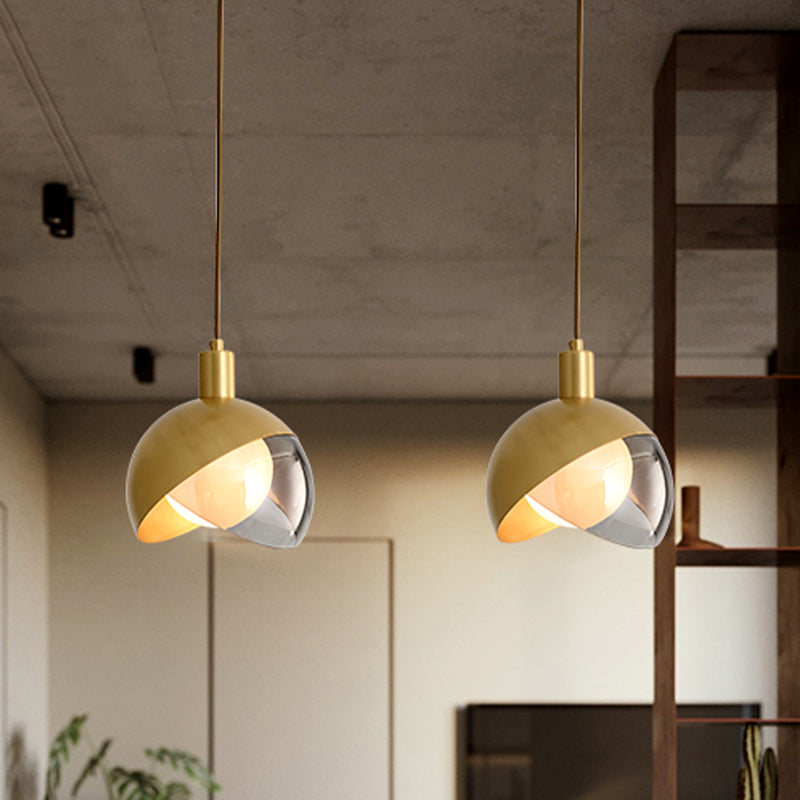 Gold Split Globe Cluster Pendant Light Simple Metallic 2/3 Lights ...