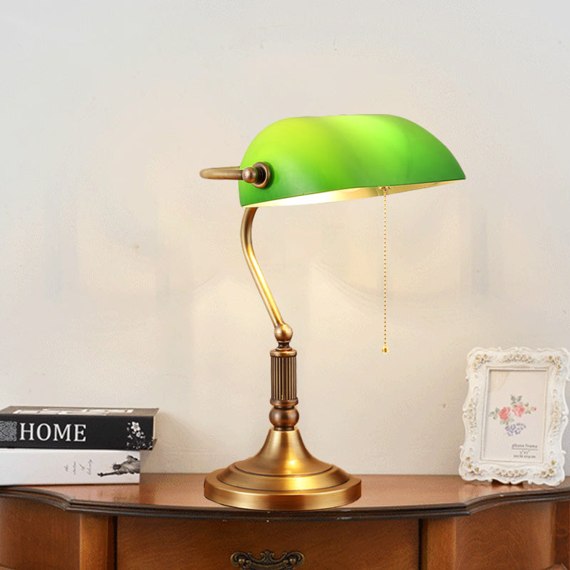 1 Light Rollover Shade Metal Night Light Country Green Glass Nightstand ...