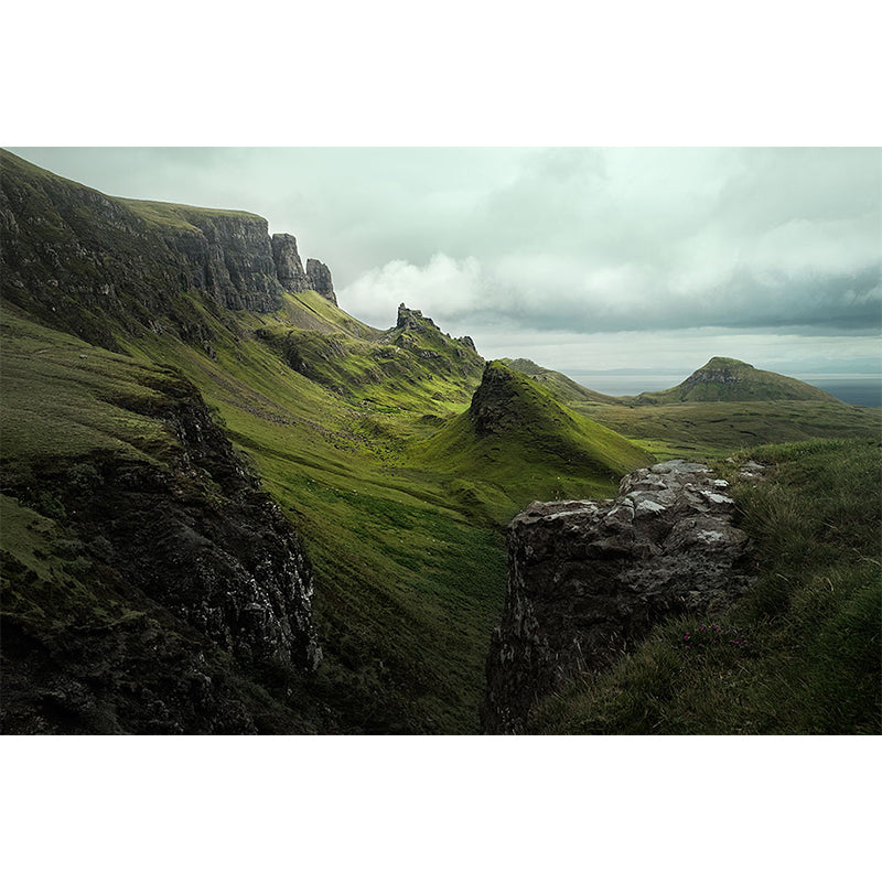 Green Mountainside Scenery Mural Wallpaper Moisture Resistant Wall ...