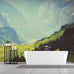 Green Village on Mountainside Mural Waterproofing Modern Living Room ...