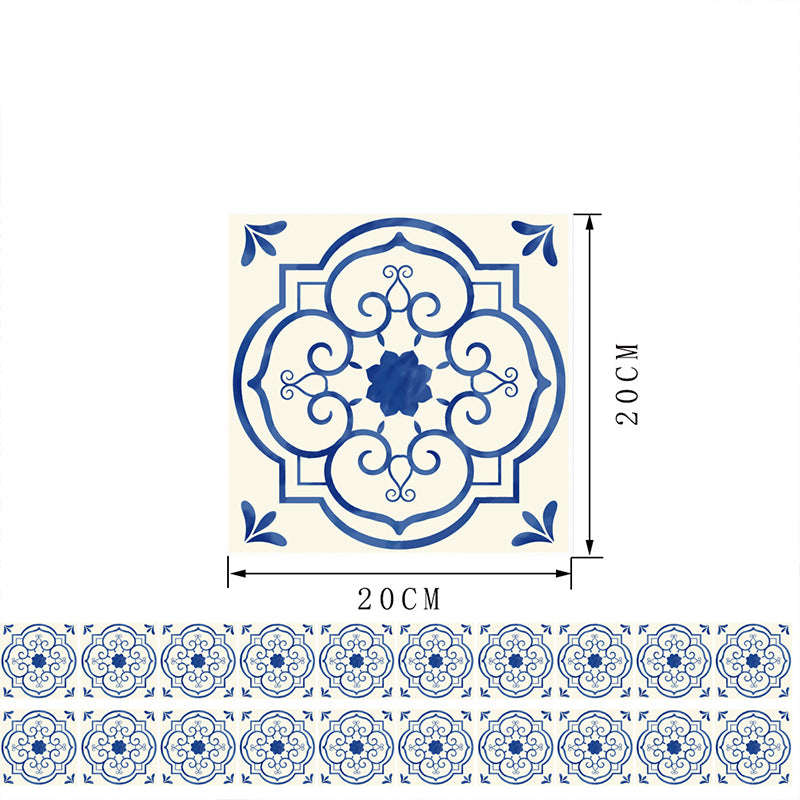 20 Pcs Blue Flower Wallpaper Panels Pick Up Sticks Kitchen Backsplash ...
