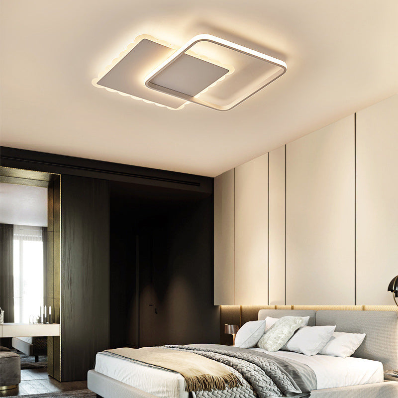 Square Ceiling Light Modern Acrylic LED White/Brown Flush Ceiling Light ...