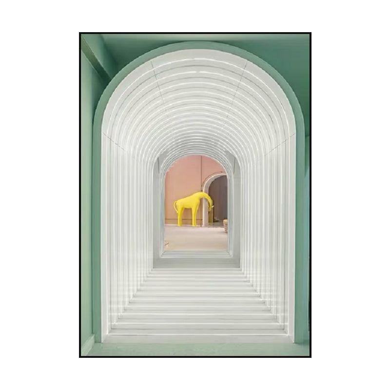 Modern Canvas Art Light-Color Animal in Arch Hallway Wall Decoration ...