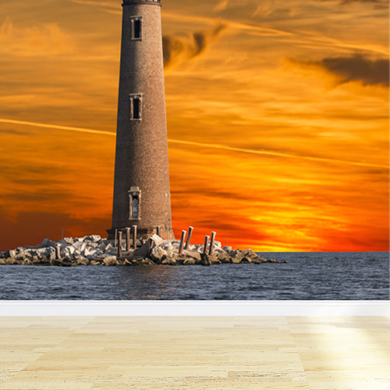 Large Lighthouse Mural Wallpaper Coastal Sea Landscape Wall Covering in ...