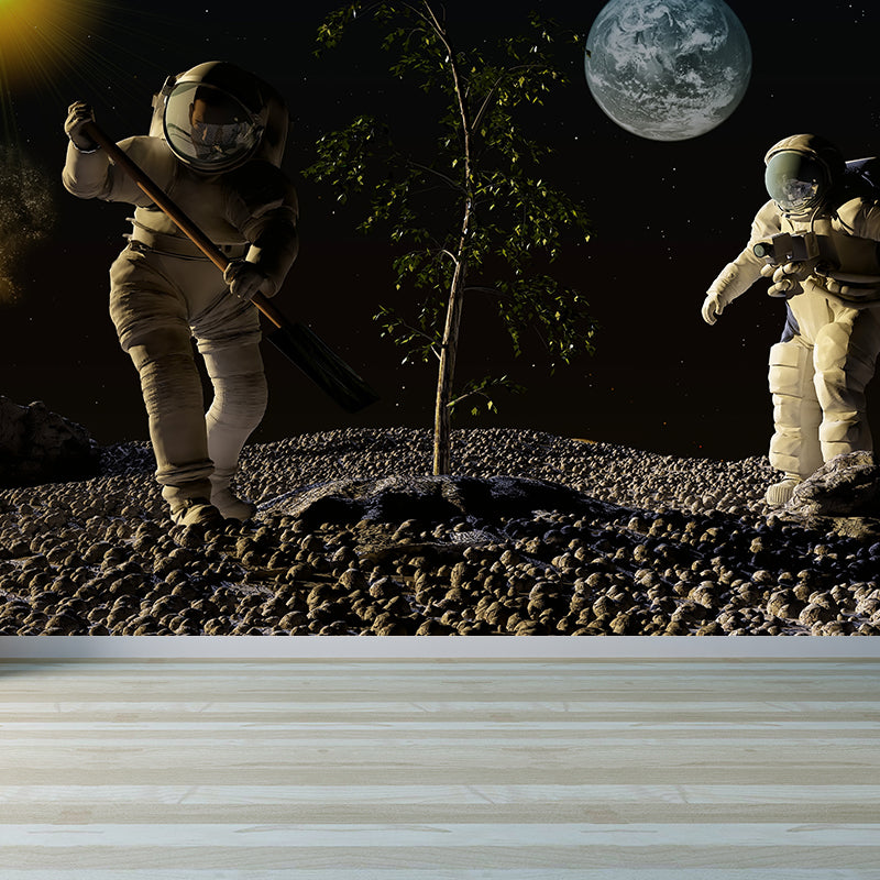 Photography Earth and Astronaut Mural Giant Wall Covering for Dining ...