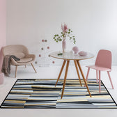 Minimalist Novelty Rug in Grey Geometry Lines Pattern Rug Polyester ...