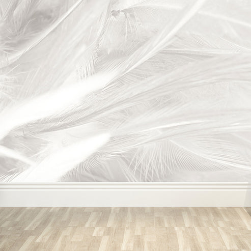 Stacked Bird Feather Mural Wallpaper Contemporary Non-Woven Texture ...
