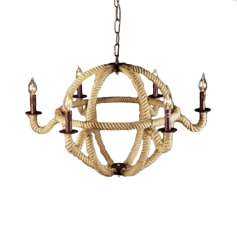 Black/Rust Finish Spherical Chandelier Light Fixture Antique Metal ...
