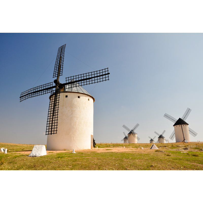 Romantic Windmill Scene Mural Decal for Girls Bedroom, Blue, Custom ...